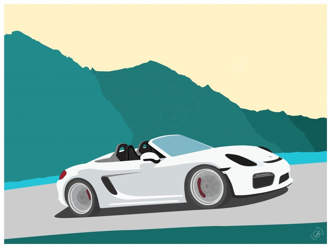 Affiche Automobile "Porsche boxster 981 Spyder" | Le Driver